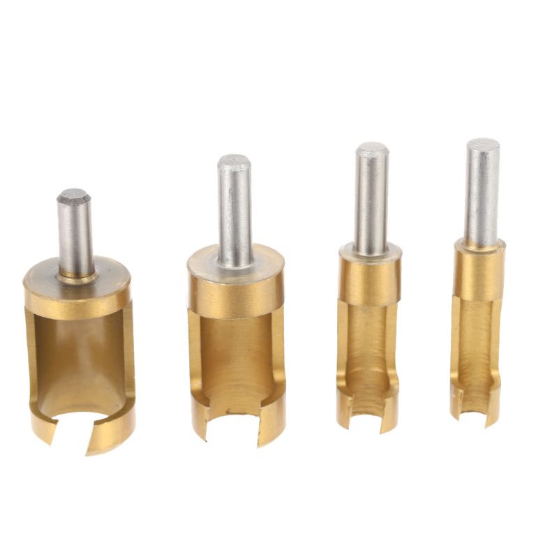 Juego de 4 Brocas Sacabocados de Madera – Vástago de 1/4″, Bañadas en ...